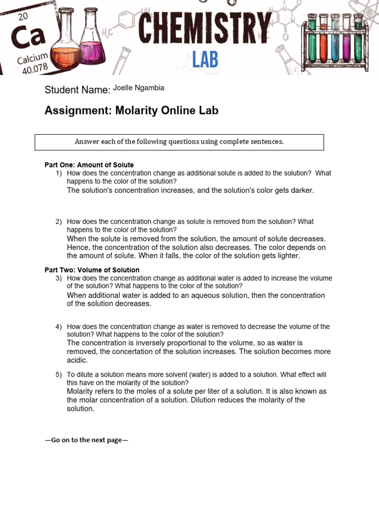 M8 MolarityOnlineLab Assignment | PDF | Career & Growth | Self-Improvement