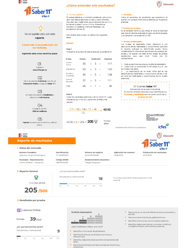 PDF Resultados Icfes | PDF