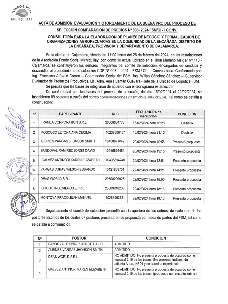 Acta de Resultados | PDF