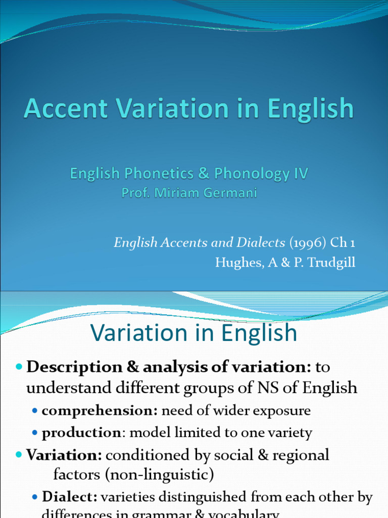 Accent Variation in English | PDF | English Language | Accent ...