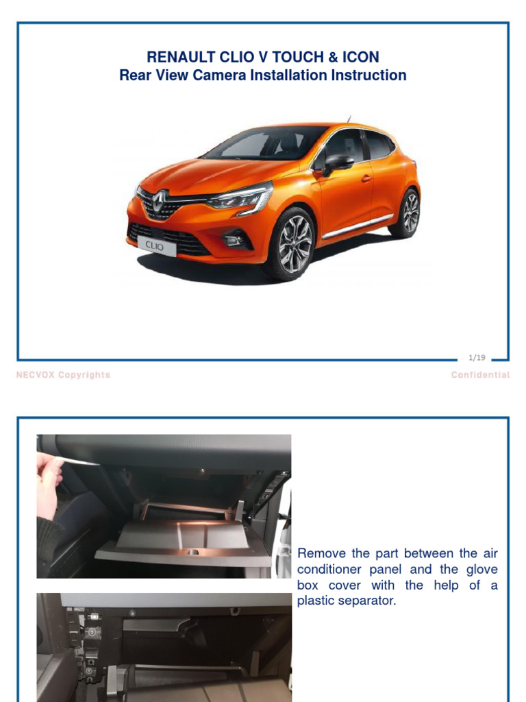 Clio V Rearview Camera Installation Instruction | PDF | Camera ...