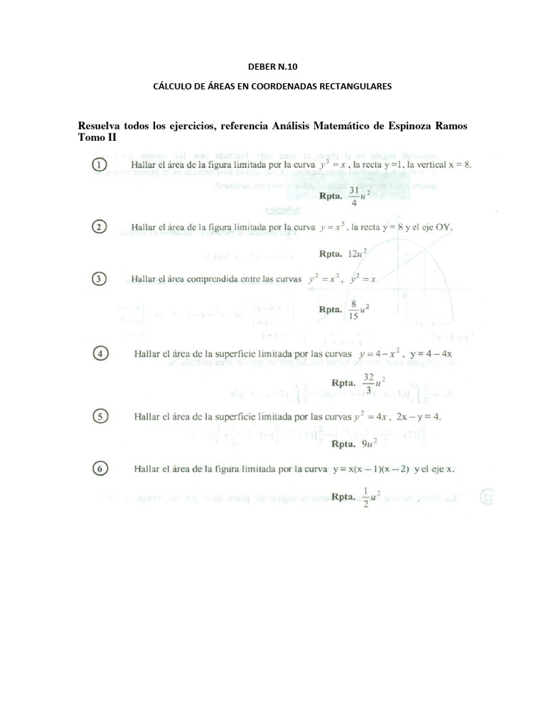 DEBER N 10. Áreas Rectangulares y Con Integrales Impopias | PDF