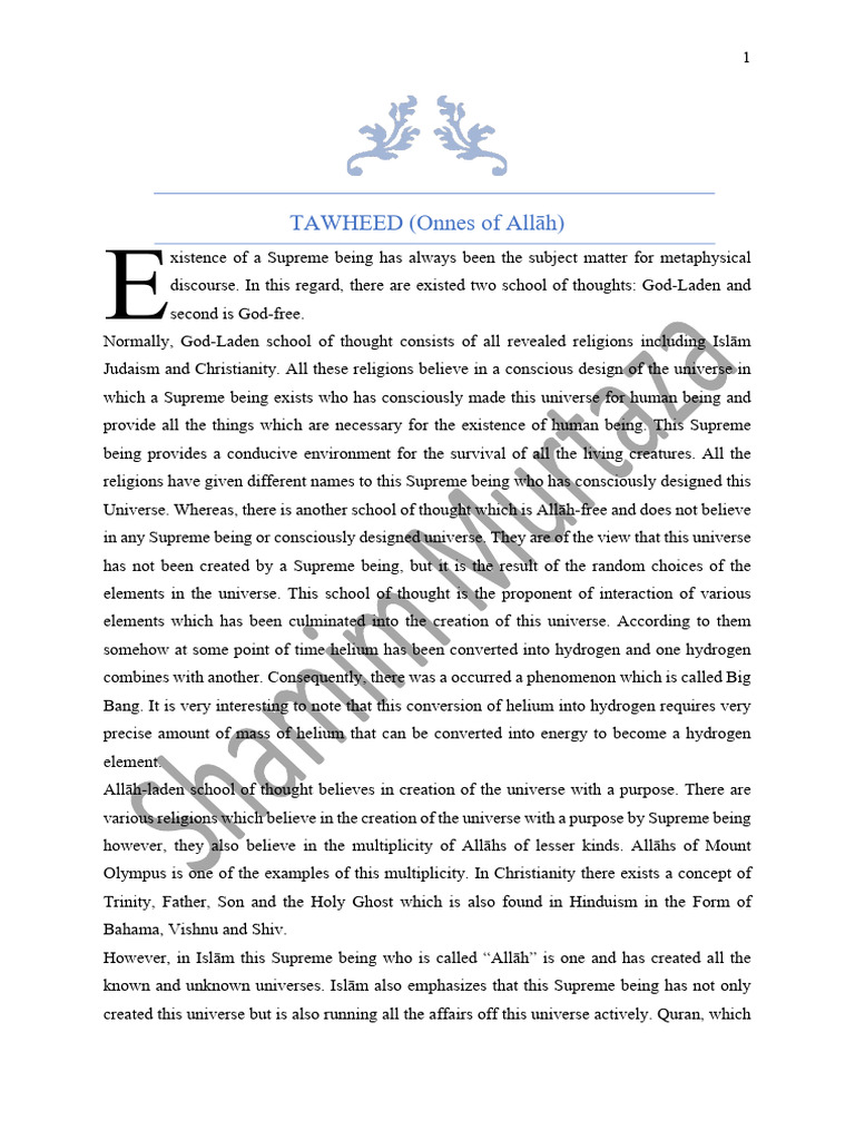 Tauheed | Download Free PDF | God In Islam | Tawhid