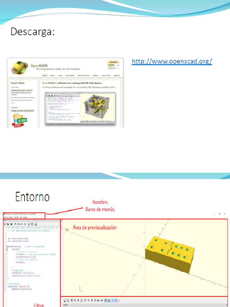 Teoría OpenScad AV | PDF | Métodos y materiales de enseñanza | Ciencia y matemáticas