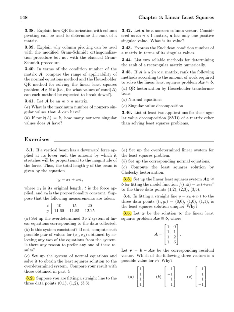 Exercises 03 | PDF | Matrix (Mathematics) | Ordinary Least Squares
