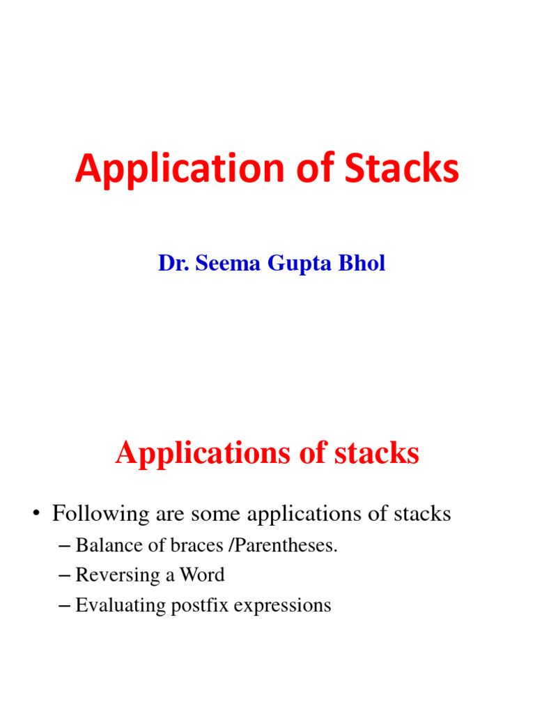 Application Of Stacks Pdf Mathematical Notation Notation