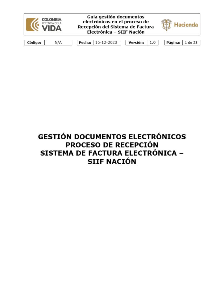 Guía Gestión Documentos Electrónicos Proceso de Recepción Del Sistema ...