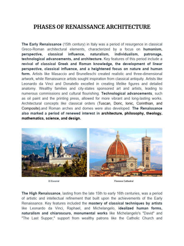 Phases of Renaissance Architecture PDF | Download Free PDF | Renaissance