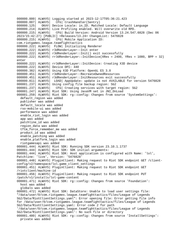 Android App Log for Riot Games SDK | PDF | Library (Computing) | Software Development Kit