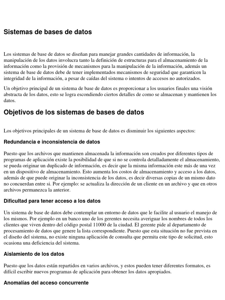 Conceptos Generales | PDF | Bases de datos | Base de datos relacional