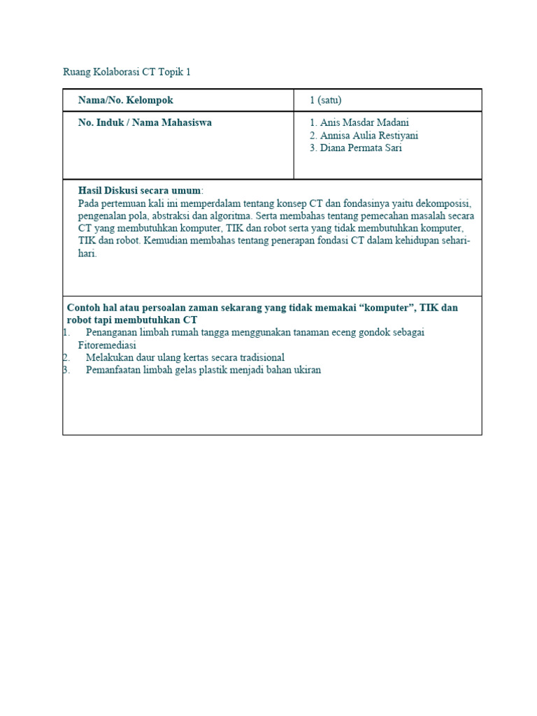 Penerapan CT dalam Kehidupan Sehari-hari | PDF | Ilmu Sosial
