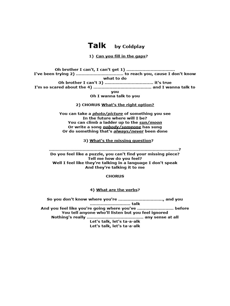Coldplay Talk | PDF
