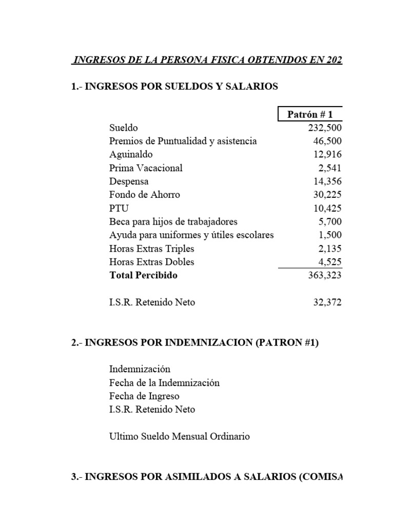 Práctica Salarios | PDF | Impuesto sobre la renta | Ingresos