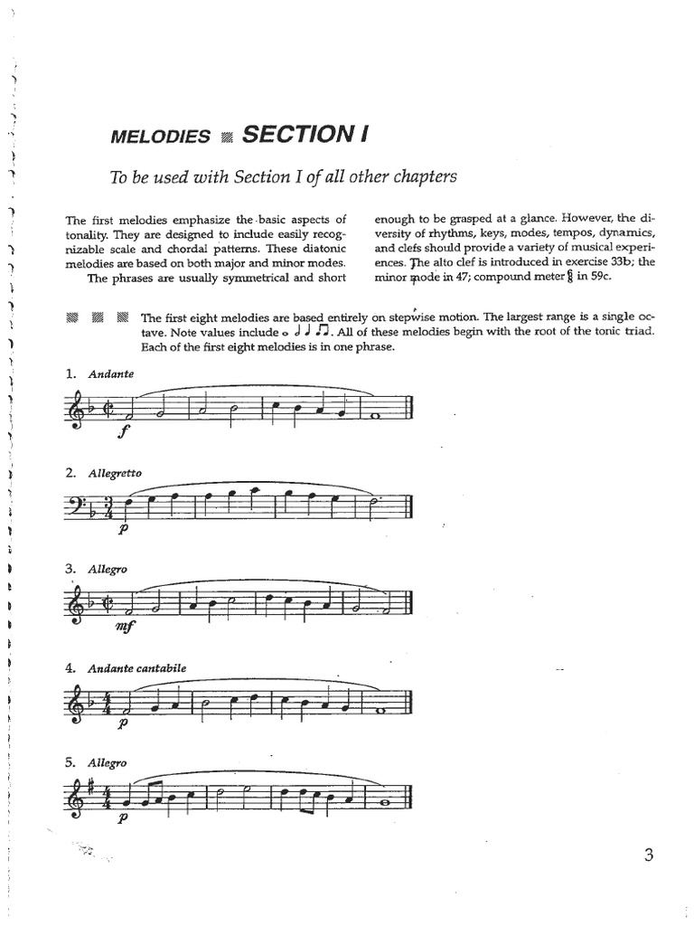 Ejercicios Melodías BERKOWITZ | PDF