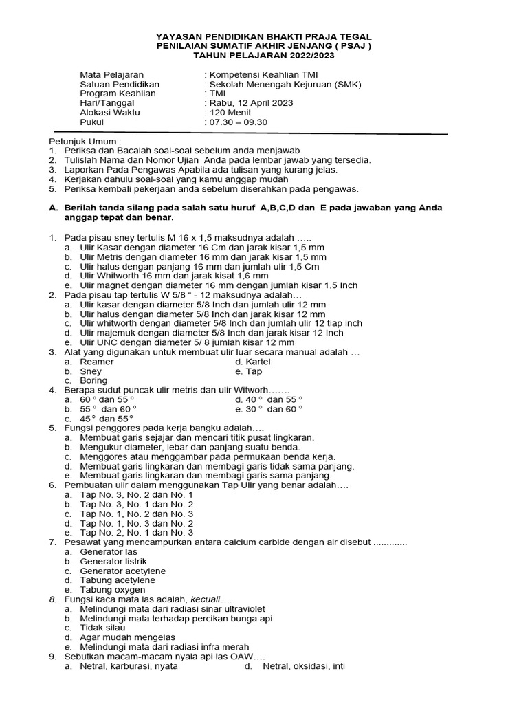 Kompetensi Keahlian Tmi | PDF