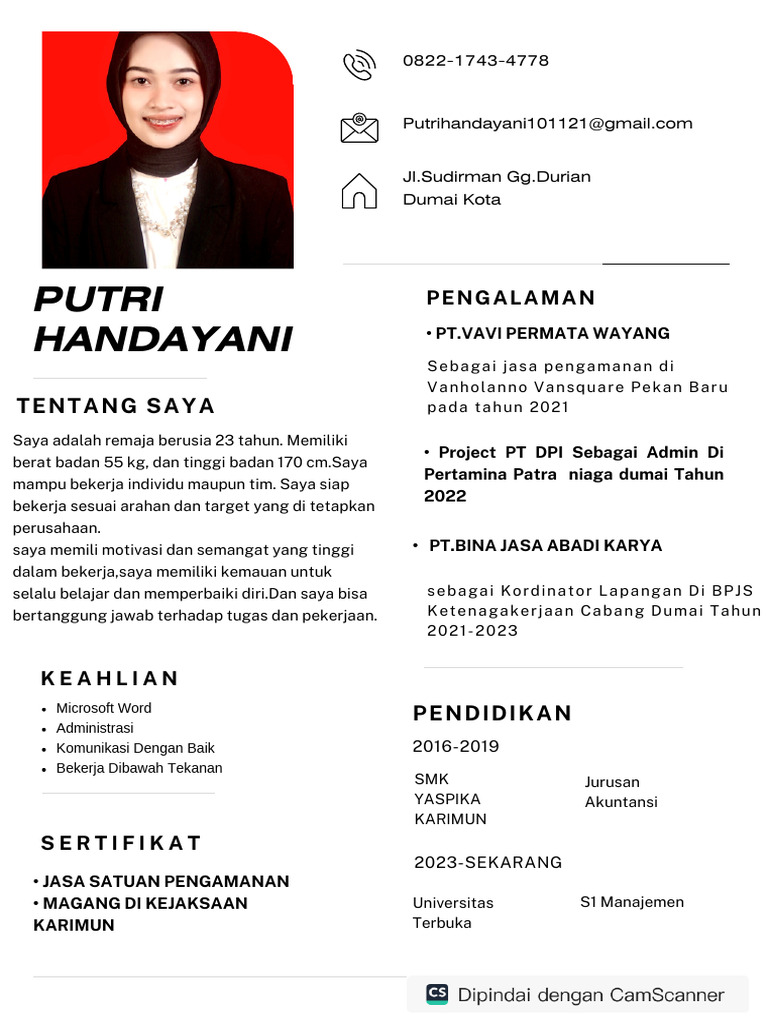 Putri Handayani CV | PDF
