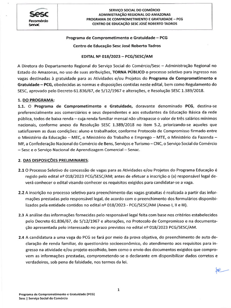 Edital 018 PCG Novatos | PDF