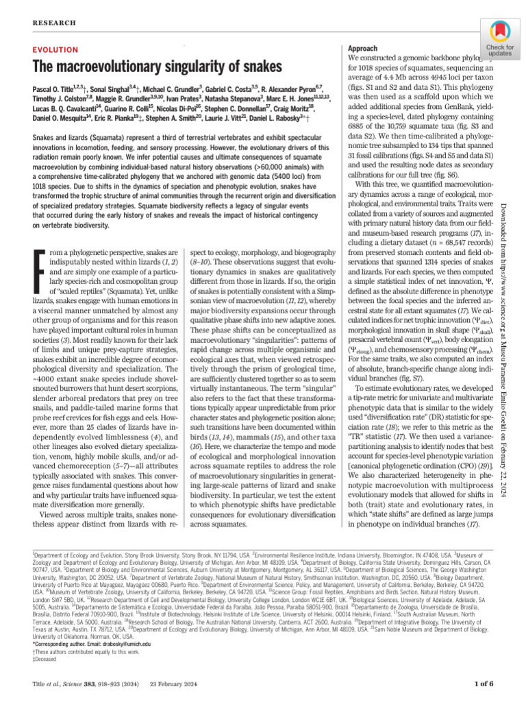 Macroevolution Snakes | PDF | Squamata | Evolution