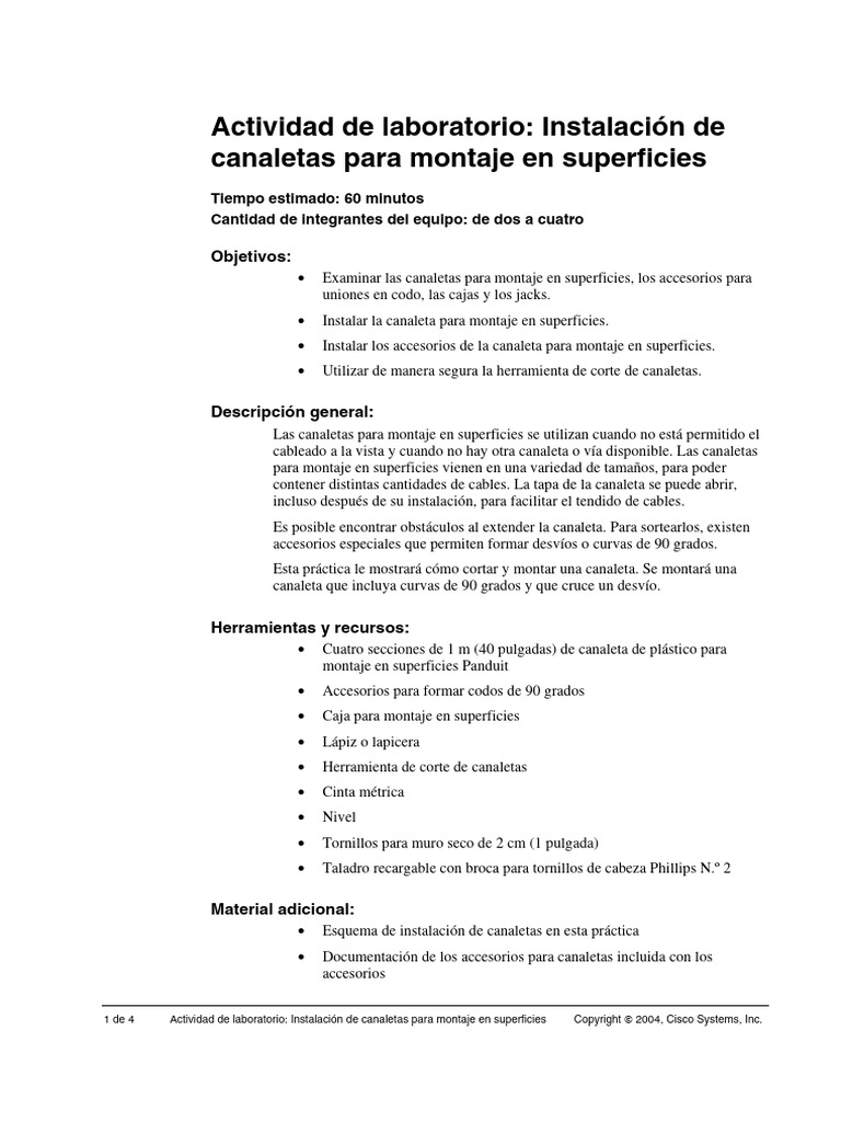 PNIE Installing Surface Mounted Raceways | PDF | Tornillo | Herramientas