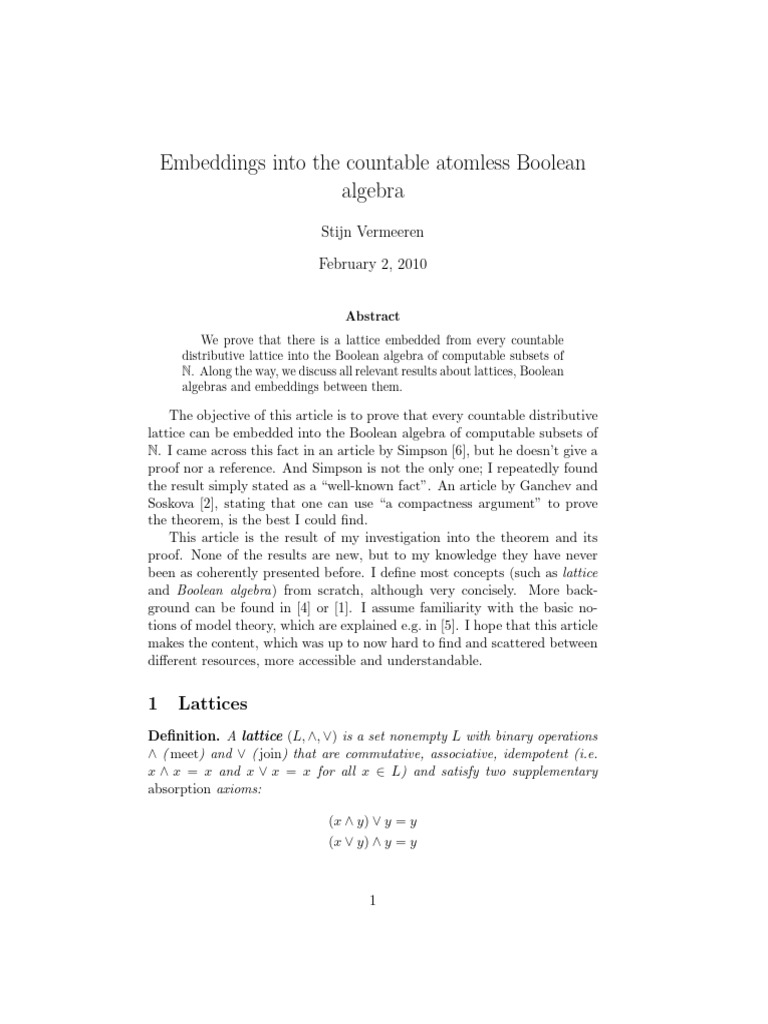 Stijn Vermeeren - Embeddings | PDF | Mathematical Objects | Algebra