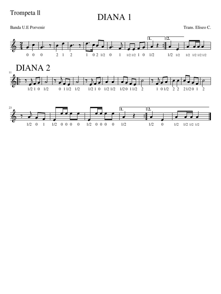 DIANA 1 y 2-Trompeta - LL | PDF
