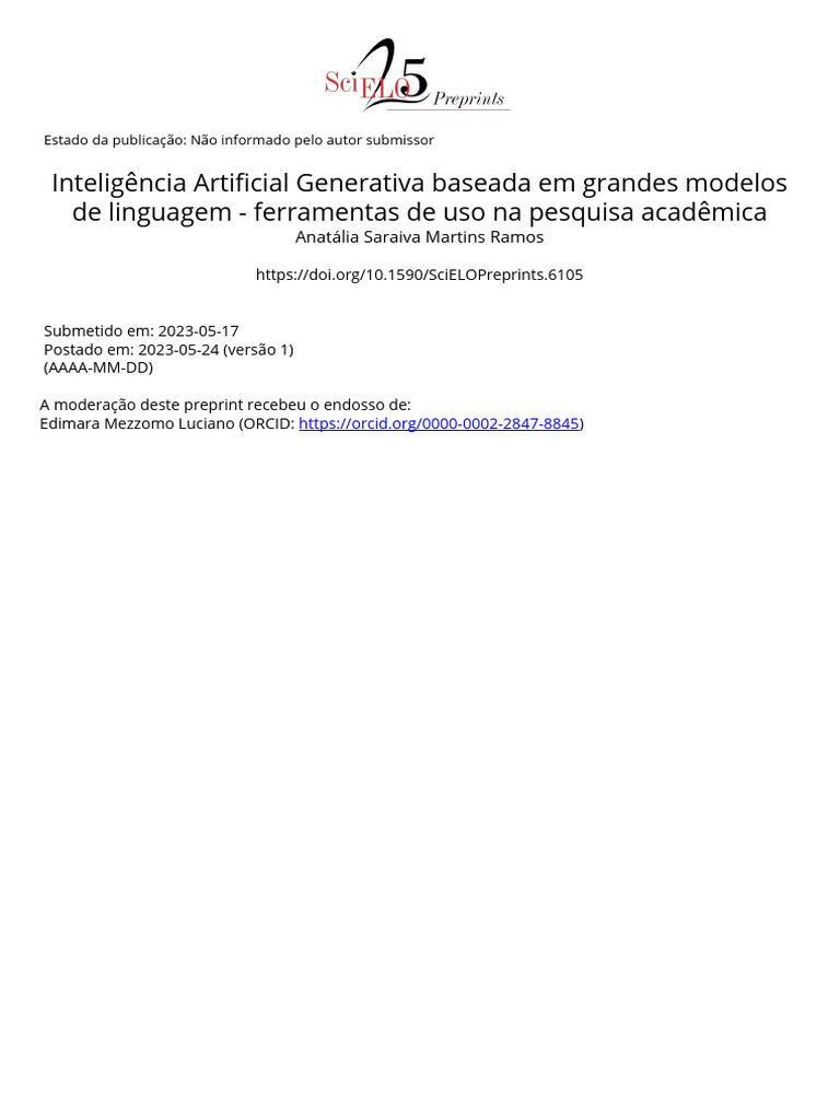 RAMOS, ASM. Inteligência Artificial Generativa ... Grandes Modelos de Linguagem ... Pesquisa ...
