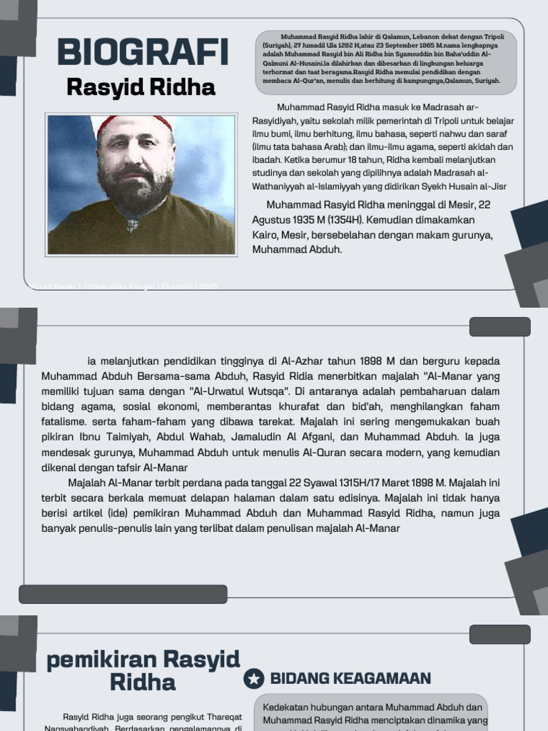 Biografi Muhammad Rasyid Ridha | PDF