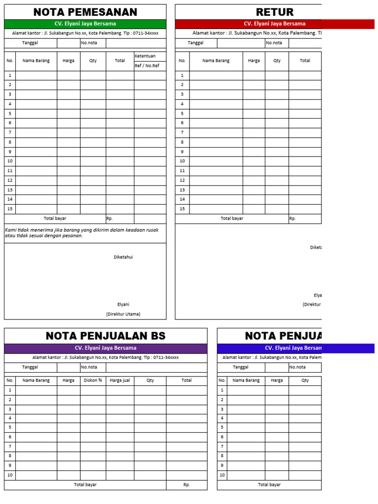 Desain Nota Pemesanan Modern | PDF