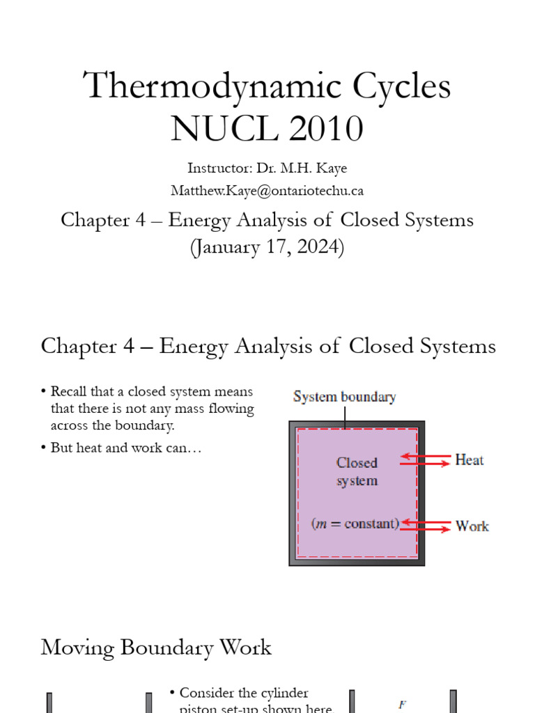 Thermodynamic Cycles Chapter 4 | PDF | Heat | Enthalpy
