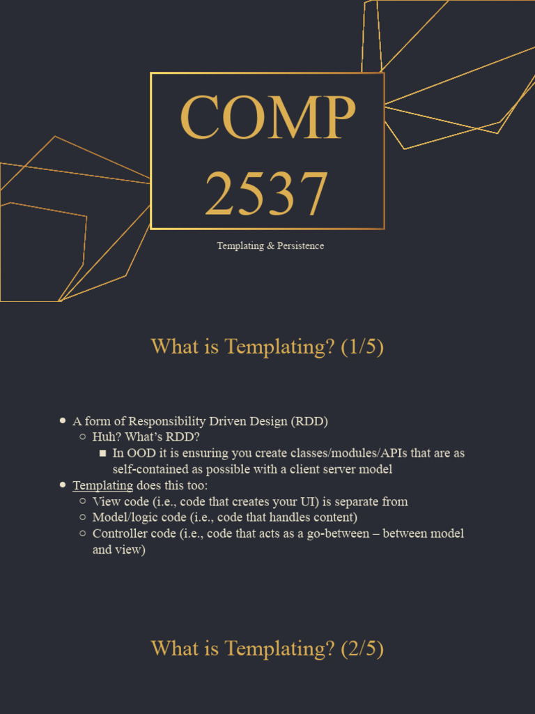 Lecture 3 - Templating and Persistence | Download Free PDF | Model–View–Controller | Dynamic Web ...