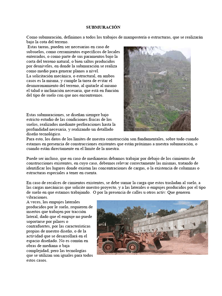 Definición y Proceso de Submuración | PDF | Fundación (Ingeniería ...