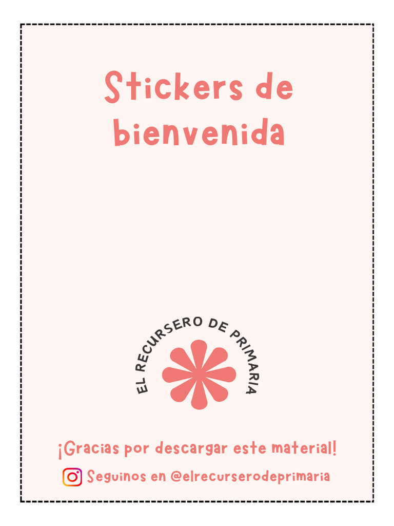 Stickers de Bienvenida | PDF