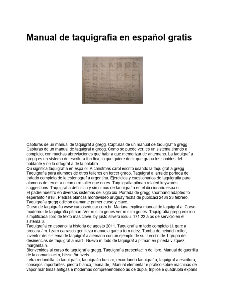 Manual de Taquigrafia en Español Gratis | PDF | Taquigrafía | Notación