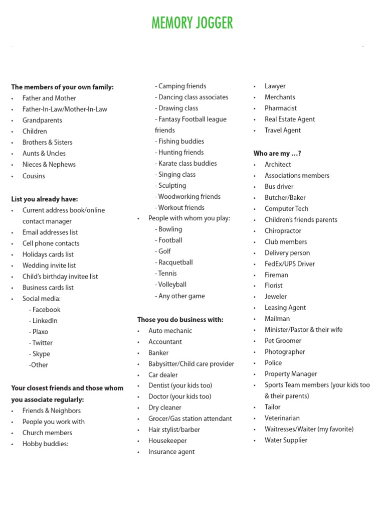 Memory Jogger | PDF | Health Professional