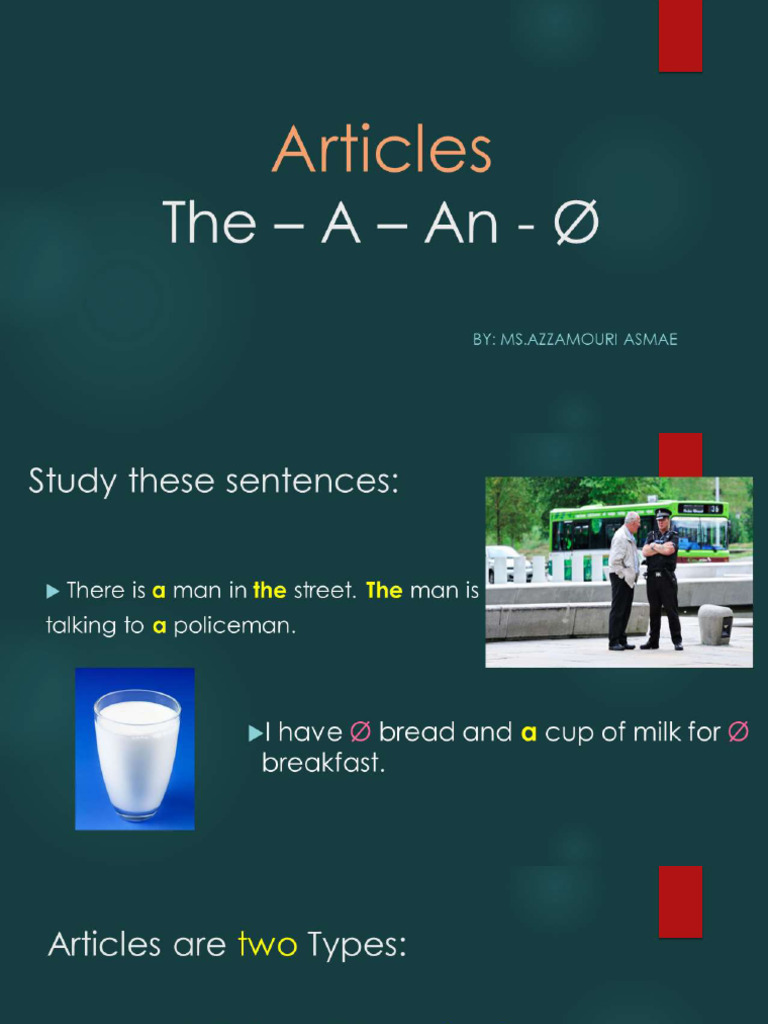 Articles A - An The Zero Article | PDF