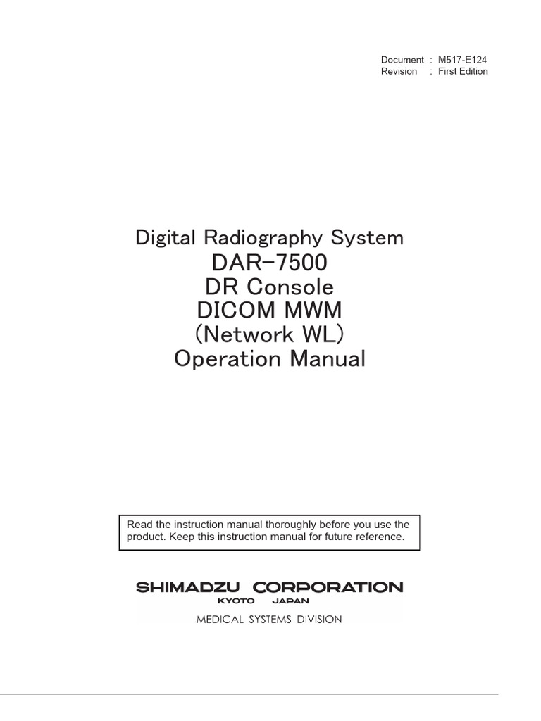 M517-E124 (DAR-7500 DR Console DICOM MWM Network WL) | PDF | Information Retrieval | Icon ...