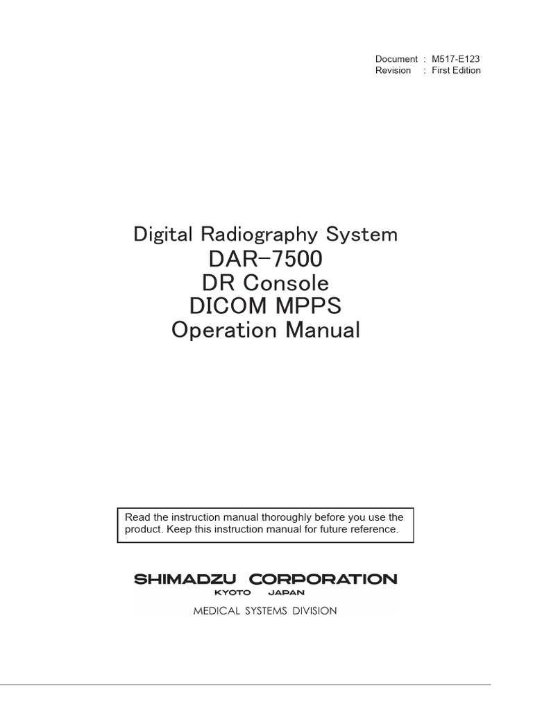 M517-E123 (DAR-7500 DR Console DICOM MPPS) | PDF | Menu (Computing) | X Ray M517-E123 (DAR-7500 DR Console DICOM MPPS) | PDF | Menu (Computing) | X Ray