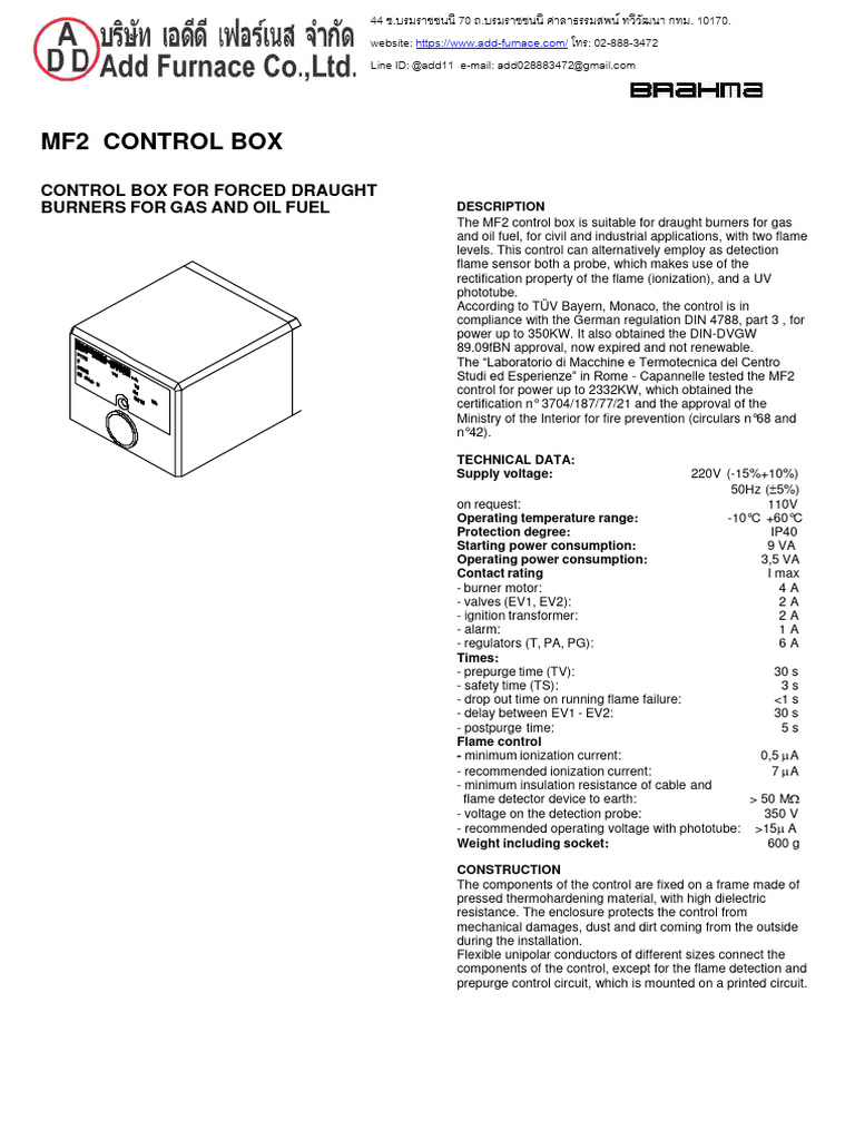 Brahma Italy Type Mf2 Tv30s Ts2s Manual | PDF