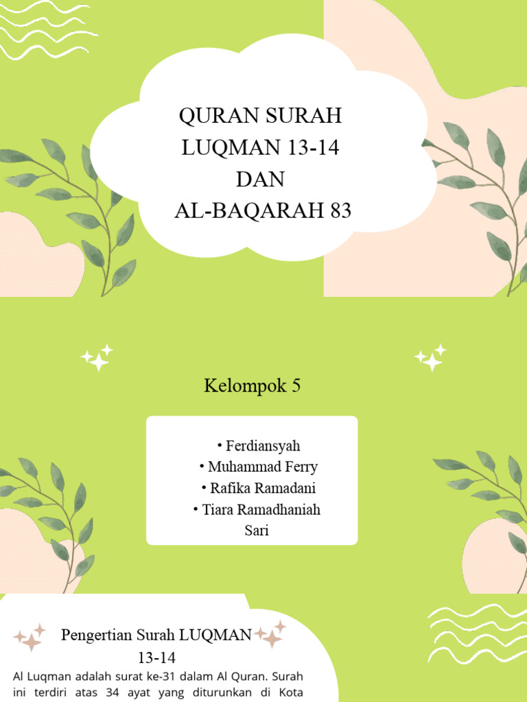 Kelompok 5 Surah Al-Luqman Dan Al-Baqarah - 1 | PDF
