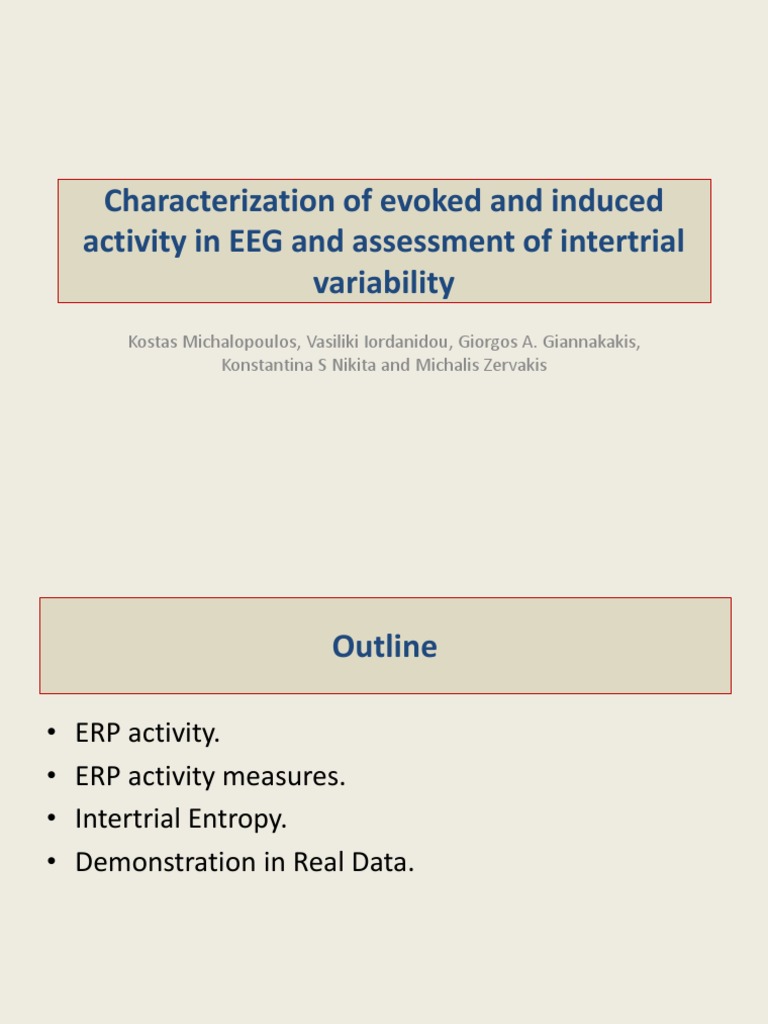 Characterization of Evoked and Induced Activity in EEG and Assessment ...