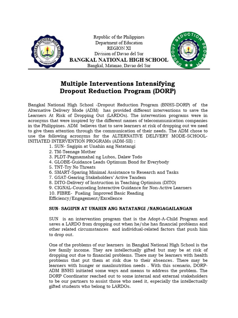 Adm Best Practices and Interventions 2020-2023 | PDF | Learning | Goal