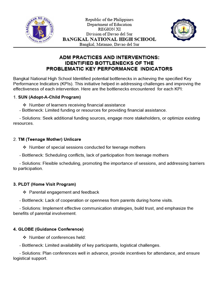 ADM Bottlenecks | PDF | Teaching Method | Behavior Modification