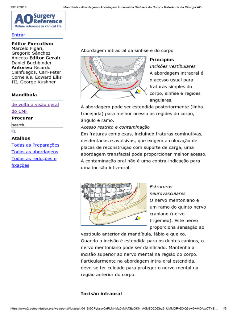 Mandíbula - Abordagem - Abordagem Intraoral Da Sínfise e Do Corpo ...