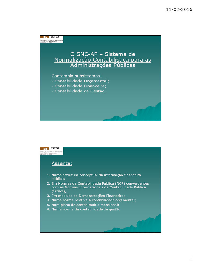Estrutura do Plano de Contas SNC-AP | PDF | Contabilidade | Contas ...