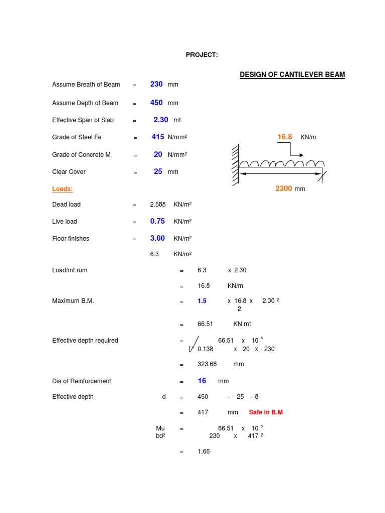 Cantilever Beam | PDF | Beam (Structure) | Structural Engineering
