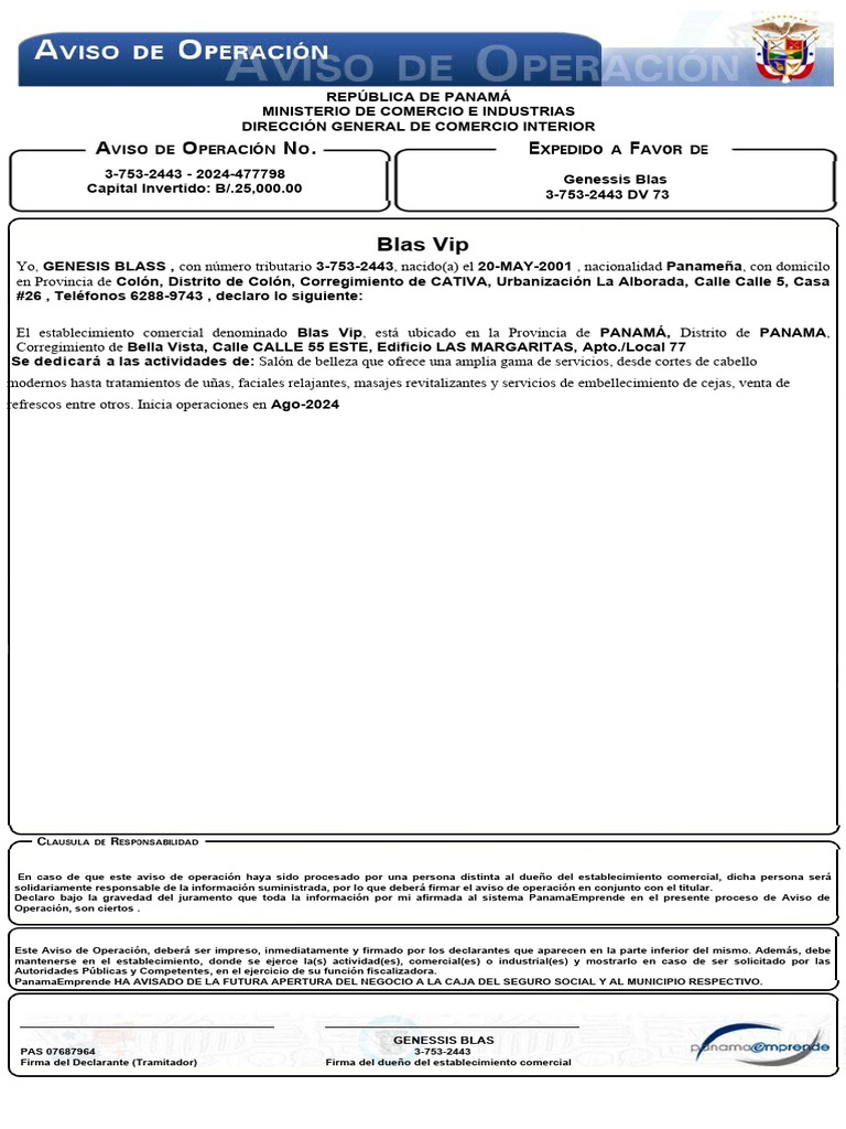 Aviso-de-Operaciones | PDF | Panamá