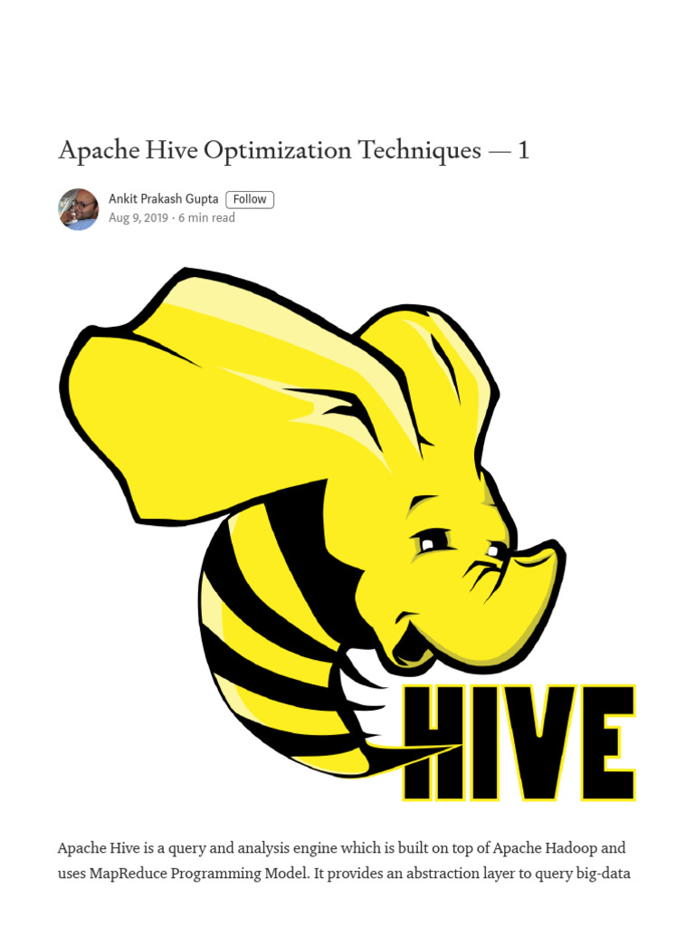Apache Hive Optimization Techniques - 1 - Towards Data Science | PDF ... Apache Hive Optimization Techniques - 1 - Towards Data Science | PDF ...