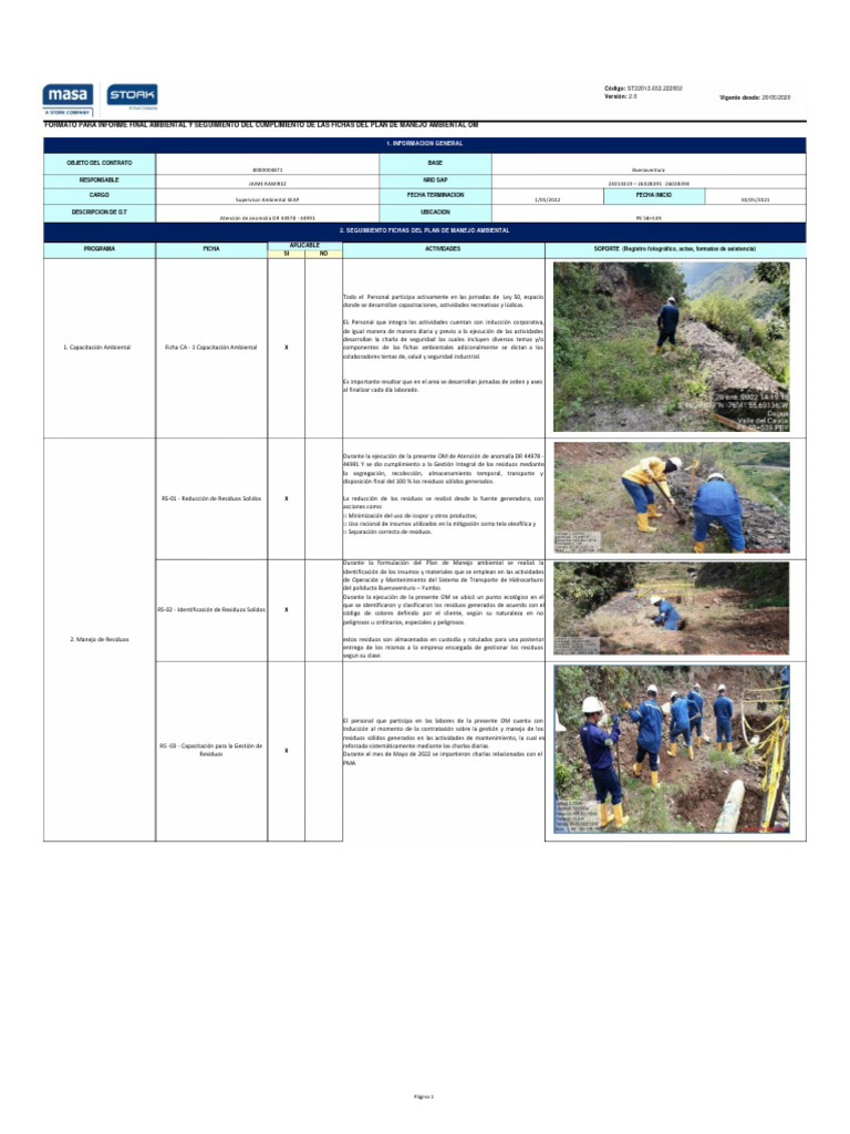 Format Inf Amb Ficha Pma 24014319 1 | PDF | Residuos | Entorno natural