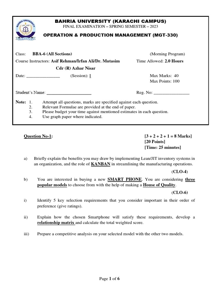 OPM Finals - SP 2023 Modified 1 10072023 080737pm | PDF | Standard ...