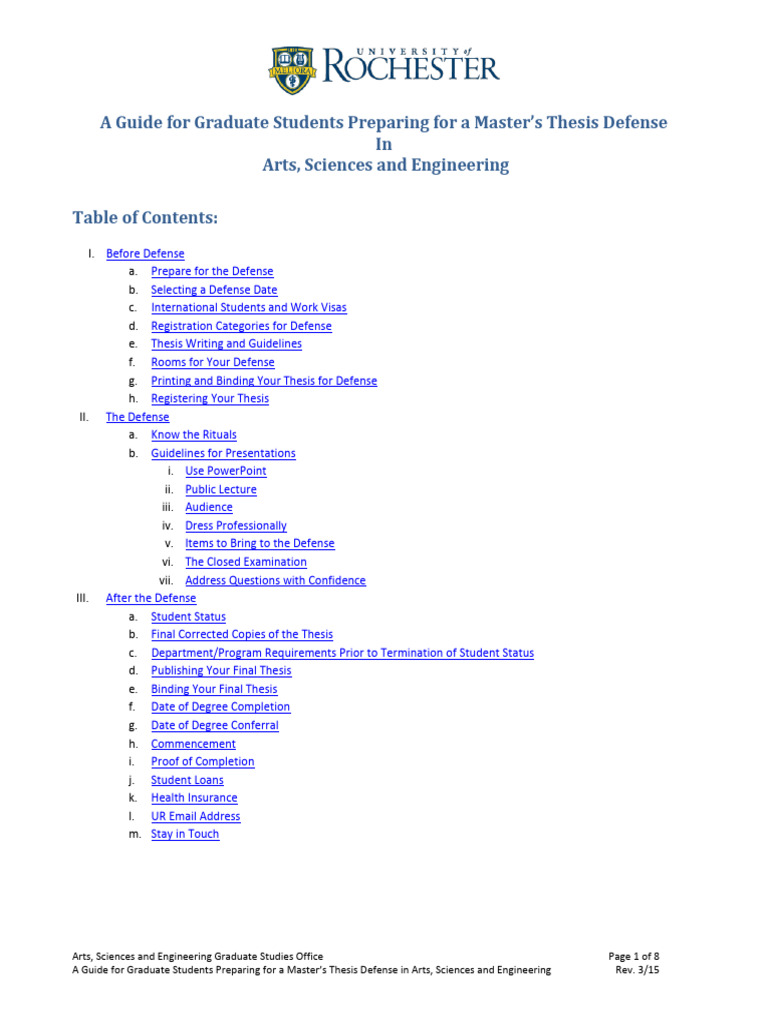 Preparing For Masters Thesis Defense | PDF | Thesis | Postgraduate ...